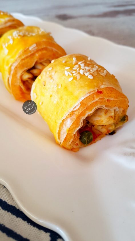 Tavuklu Rulo Börek | Bir Dilim Lezzet